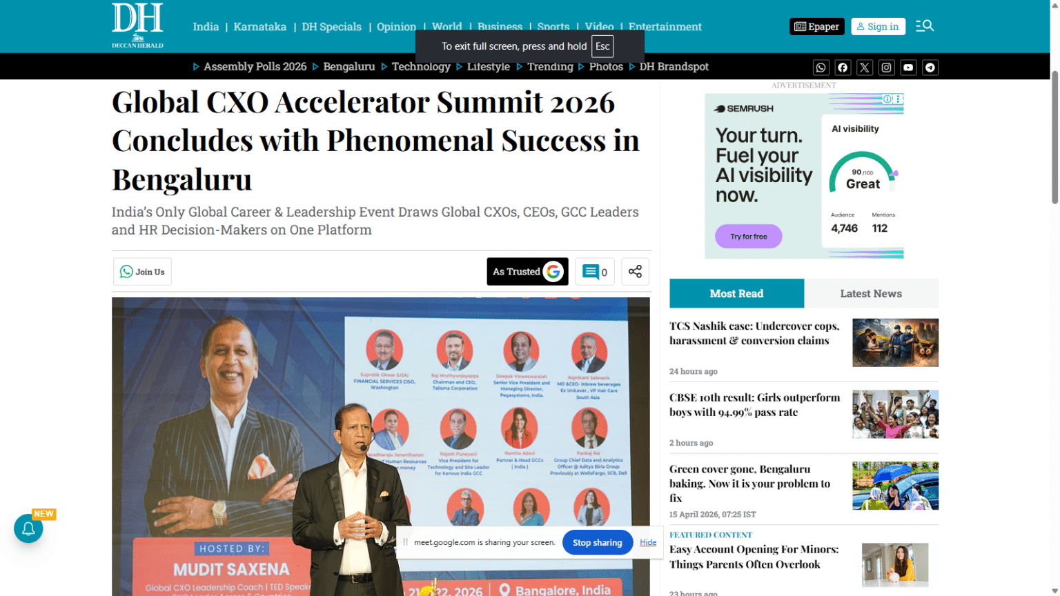 Global CXO Accelerator Summit 2026 Concludes with Phenomenal Success in ...